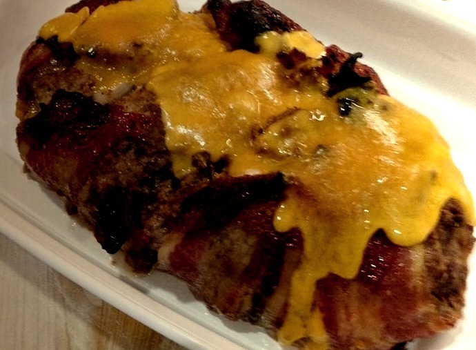 Main Dishes – Stuffed Meatloaf – Dad’s Cheesy Bacon Wrapped Meat Loaf ...